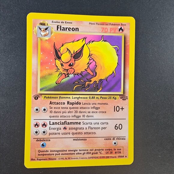 Toys | Pokemon Card Italian Flareon Jungle Nonholo 1964 1st Edition ...